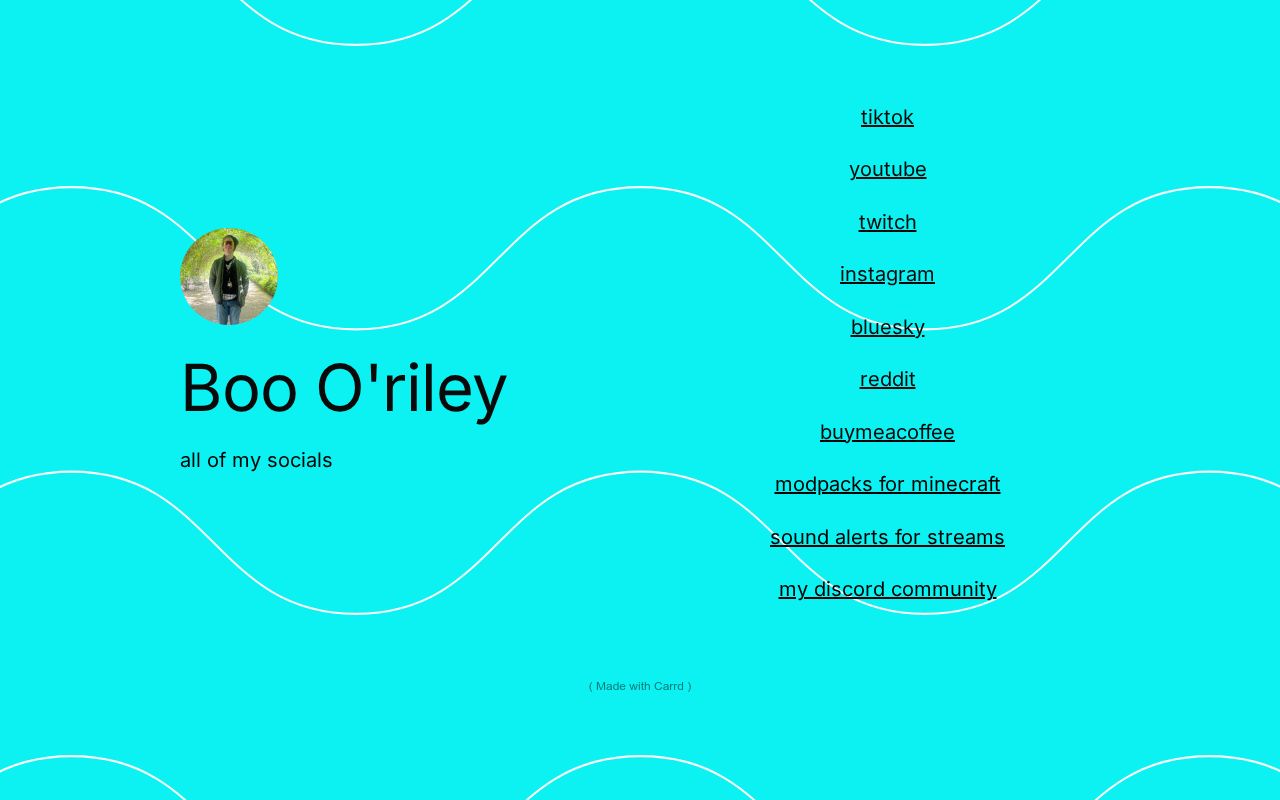 Boo O'riley's socials